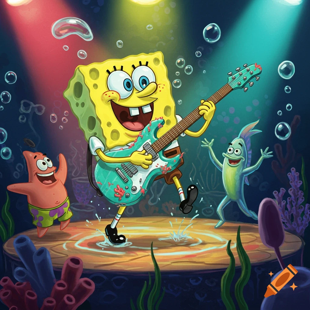 Patrick and Spongebob Sunset created on Craiyon