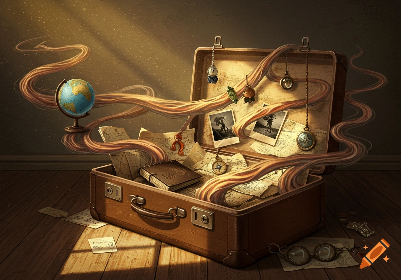 An ornate Nordic compass with an arrow pointer, featuring detailed ...