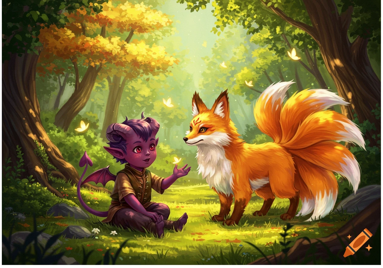 A vibrant pink and green dragon fruit fox with white fur stands in a ...