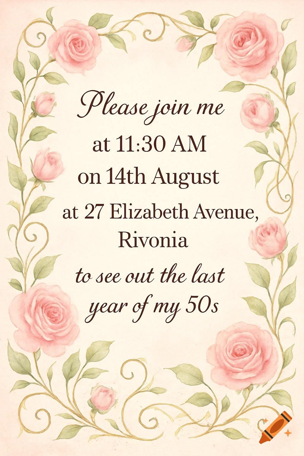 Event Invitation created on Craiyon