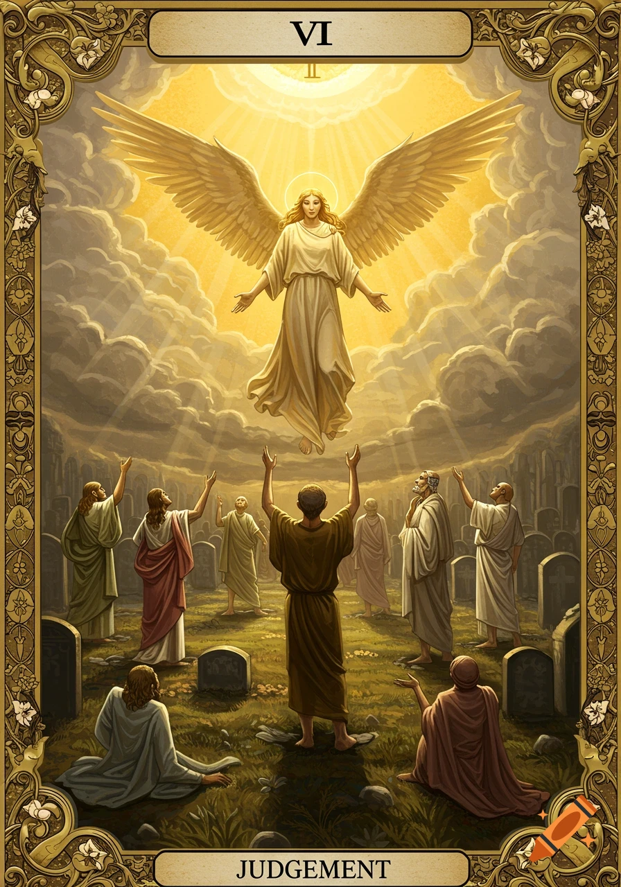 Several male angels with wings and halos floating in the sky amidst clouds. on Craiyon