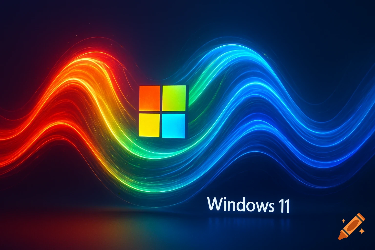 A shattered, icy blue Windows logo bursts outwards on a dark background ...