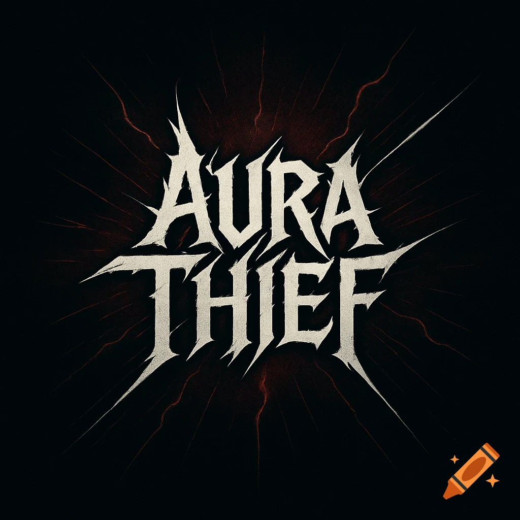 Metallic chrome text 'VERLOREN WACH' in a jagged font, reflecting on a ...