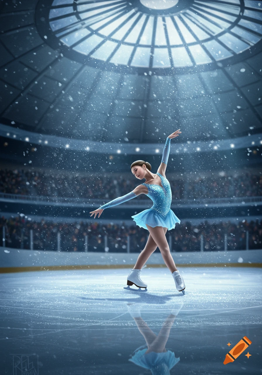 Blue logo for Fearless Edge Skating, featuring a figure skater ...