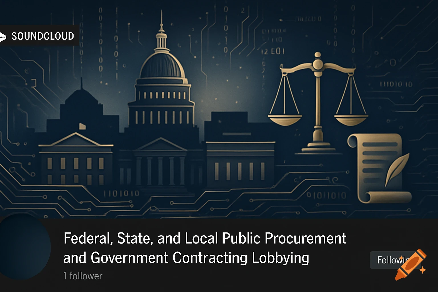 Stylized image of government buildings, scales of justice, and a ...