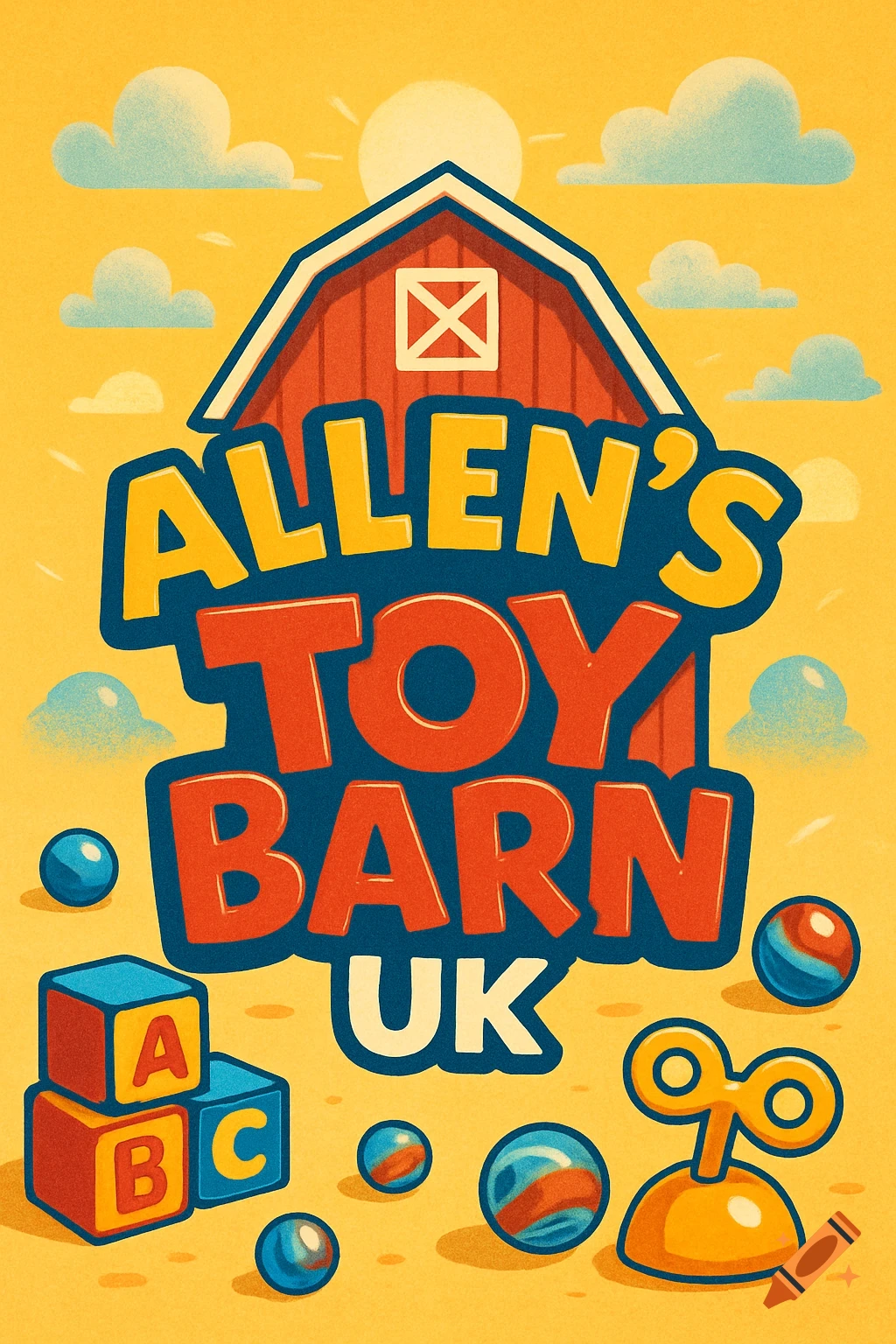 Illustration logo for 'Little Land of Fun' theme park, featuring a ...