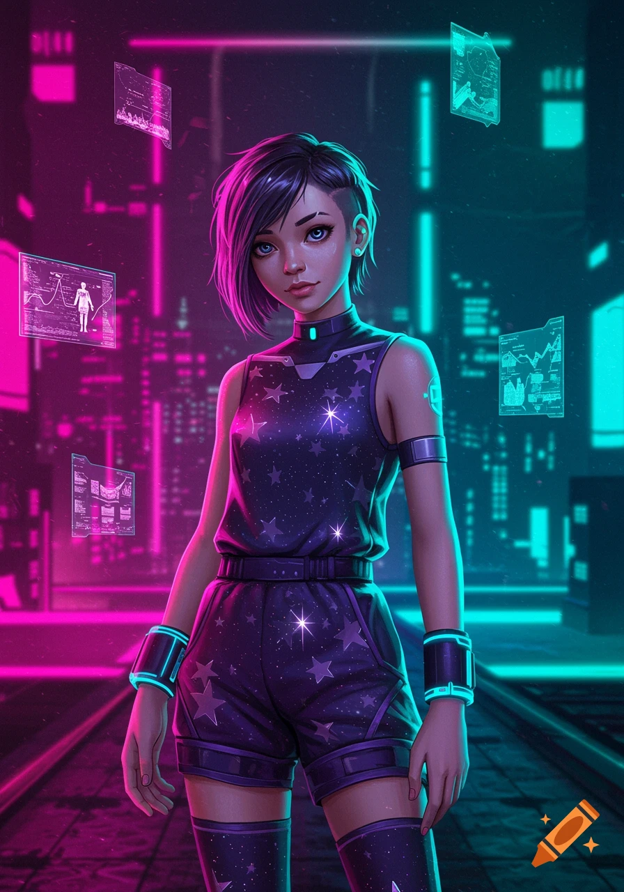 A pink-haired cartoon character, Nene, sings into a microphone in a ...