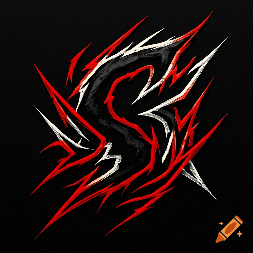 Abstract eye logo with black, white, and blue distorted shapes and ...