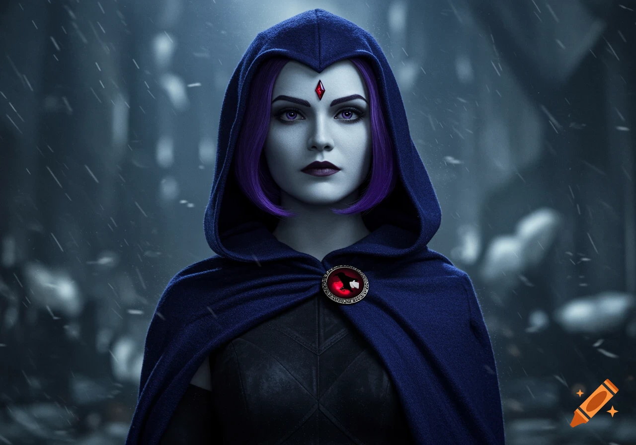 Raven from Teen Titans Go! levitates in a night sky with a full moon ...