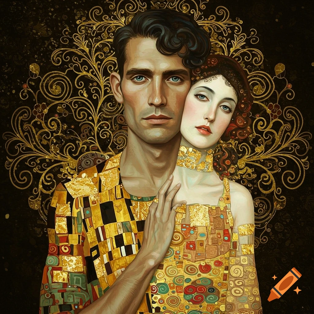 Gustav klimt style artwork of a cat on Craiyon