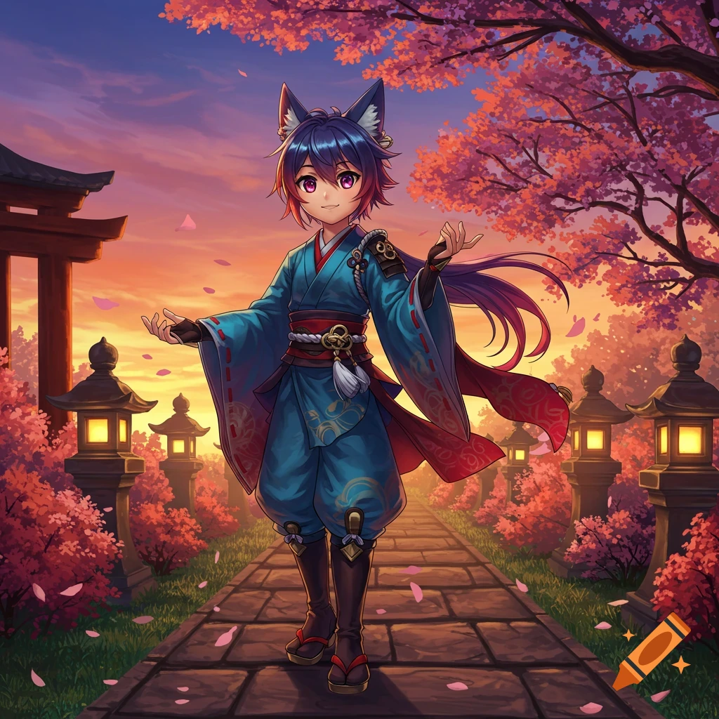 Genshin Impact cryo goat human male character with shoulder-length hair ...