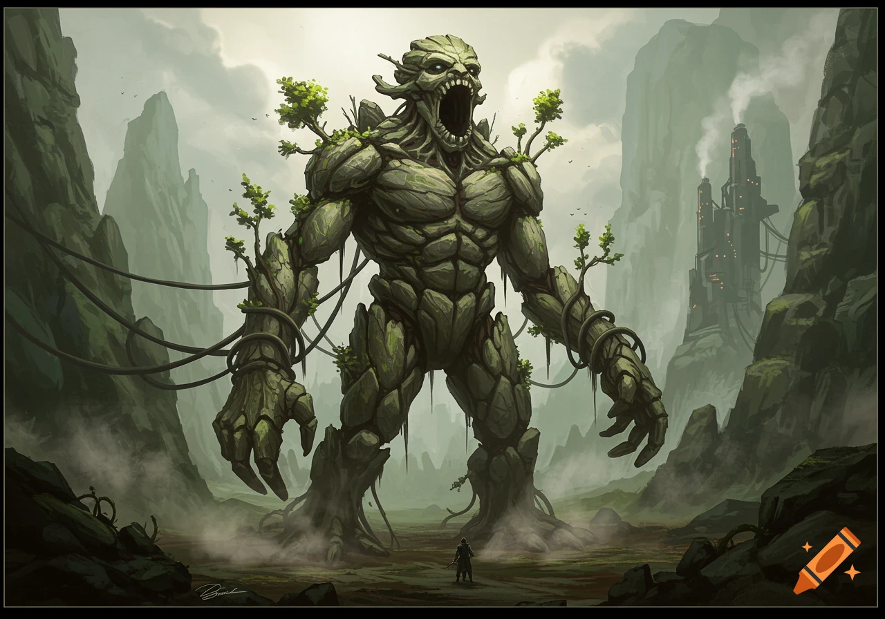 A monstrous figure made of green vegetables, including kale and celery ...