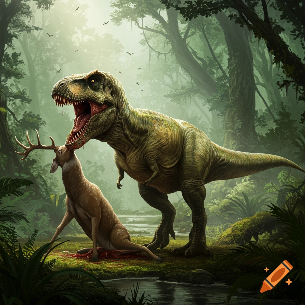 A photorealistic blue Velociraptor from Jurassic World stands in a ...