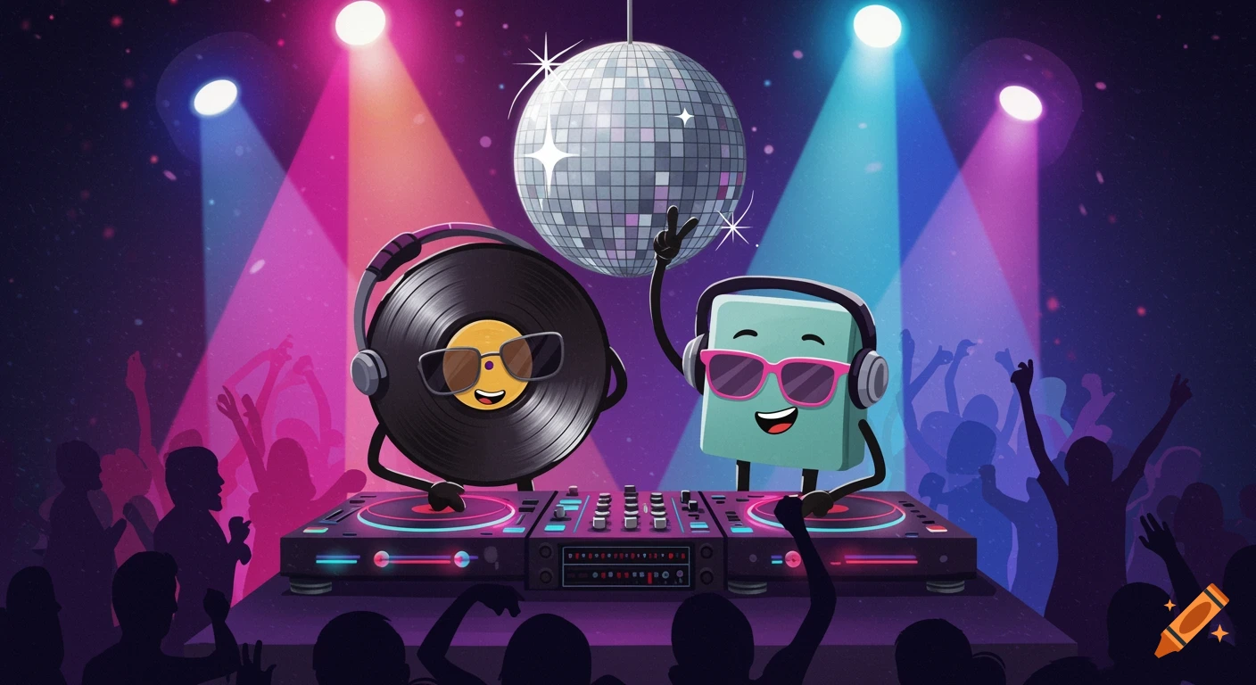 Sad child in a party hat stands next to a tall, colorful cake ...