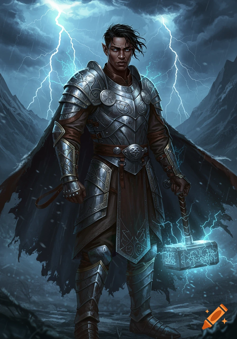 A male battlemage in a dark blue robe casts a fire spell while holding ...