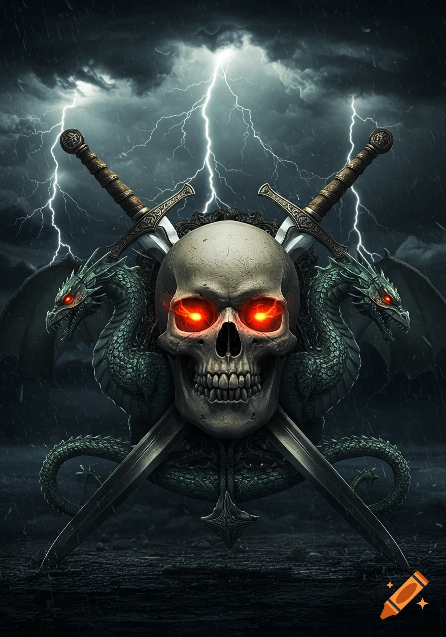 A ripped pink weightlifting belt with two crossed swords in front ...