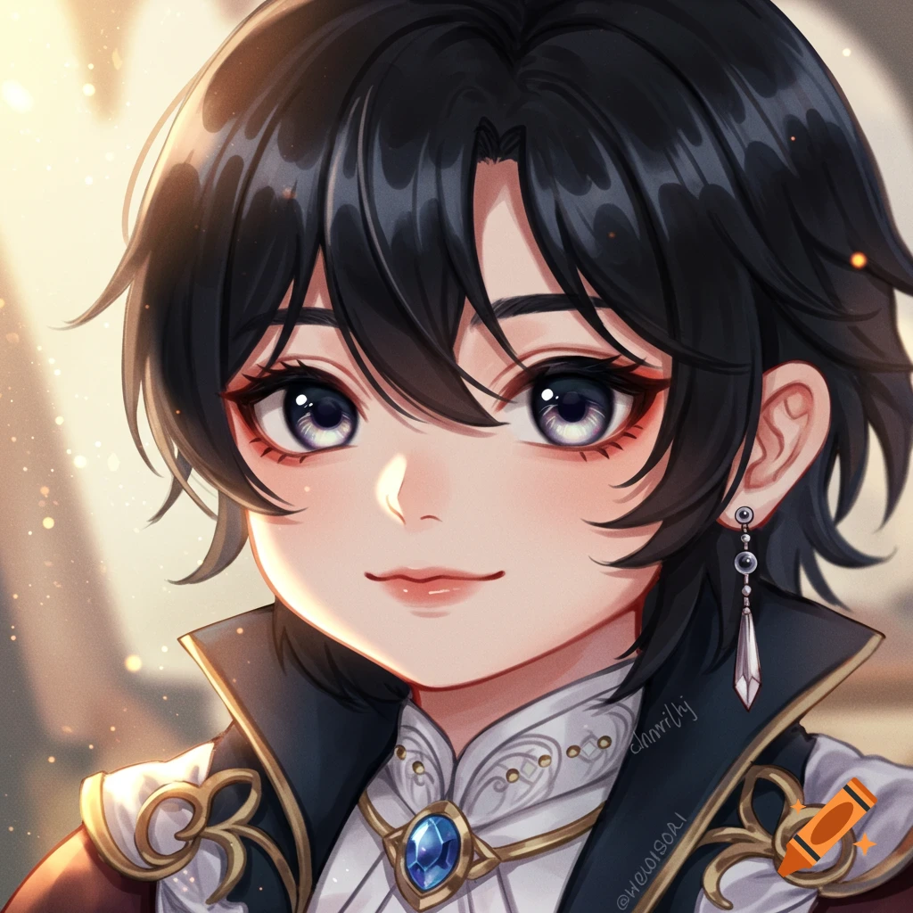 Genshin Impact cryo goat human male character with shoulder-length hair ...