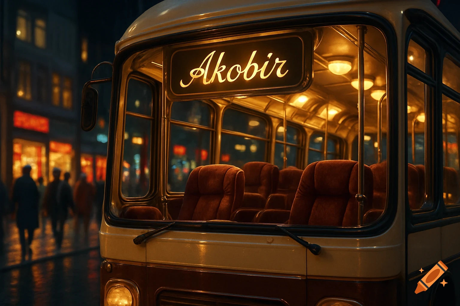 A luxurious, modern train cabin interior with plush beige seating ...