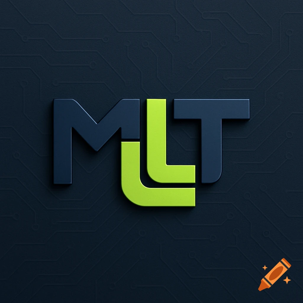 White letters MLK in a stylized candy/comic logo with blue outline ...