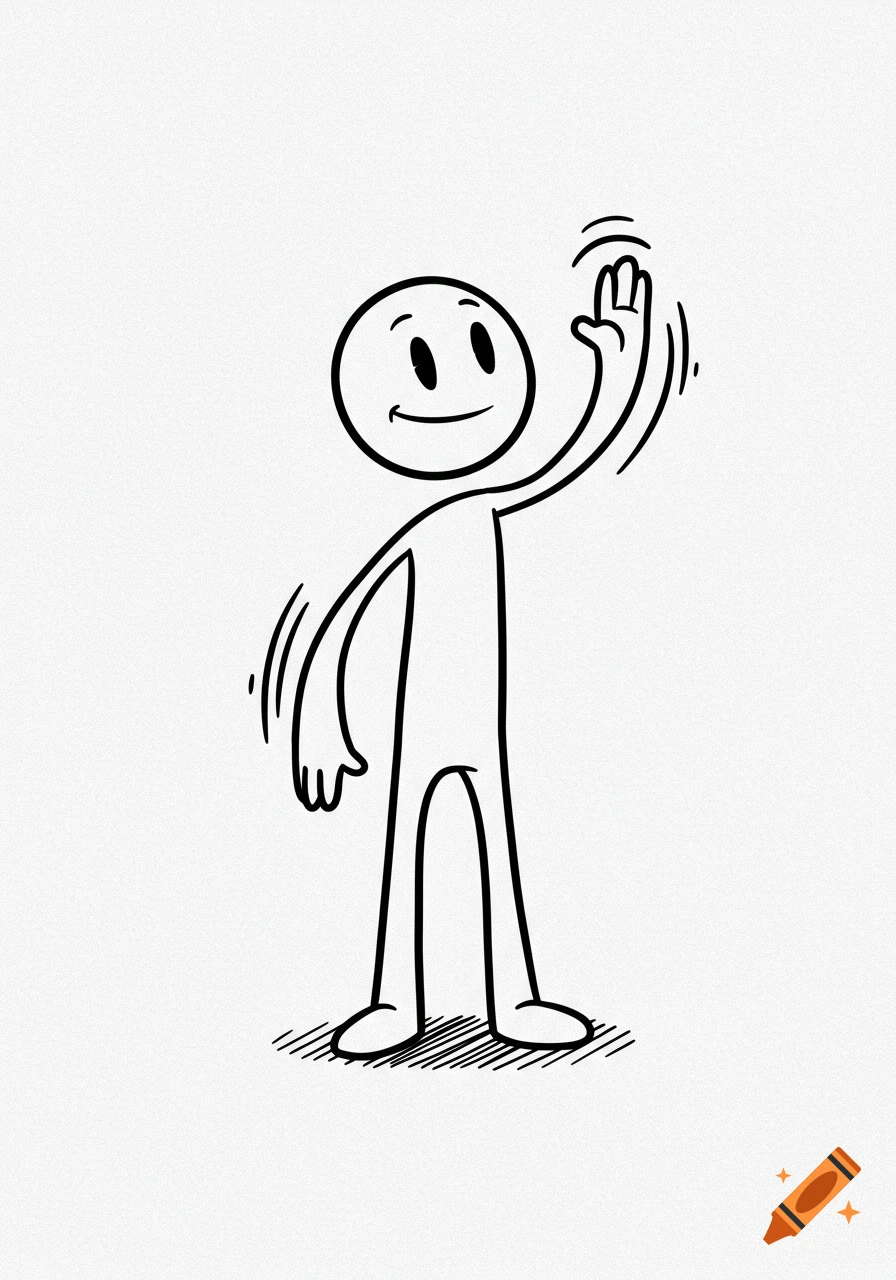 Simple stick figure drawing of four people playing with water and cups ...