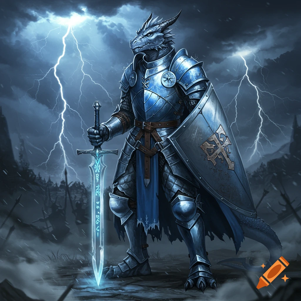 White-haired chibi elf boy in a black coat holding two glowing blue ...