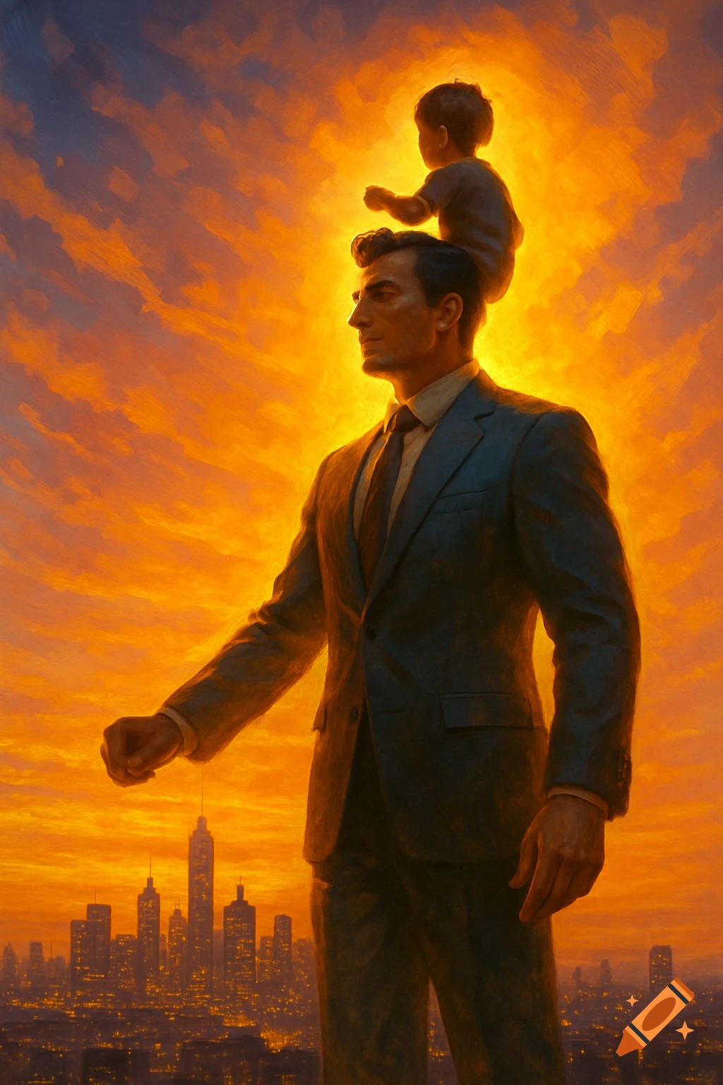 Faceless bald man in a suit on Craiyon