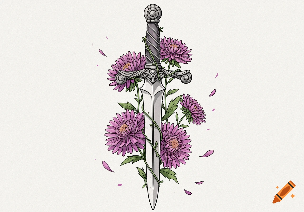 Azazel Sigil With Vines and Flowers created on Craiyon