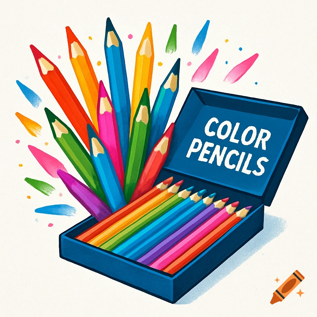 A vibrant illustration of a set of colorful pencils exploding from and ...