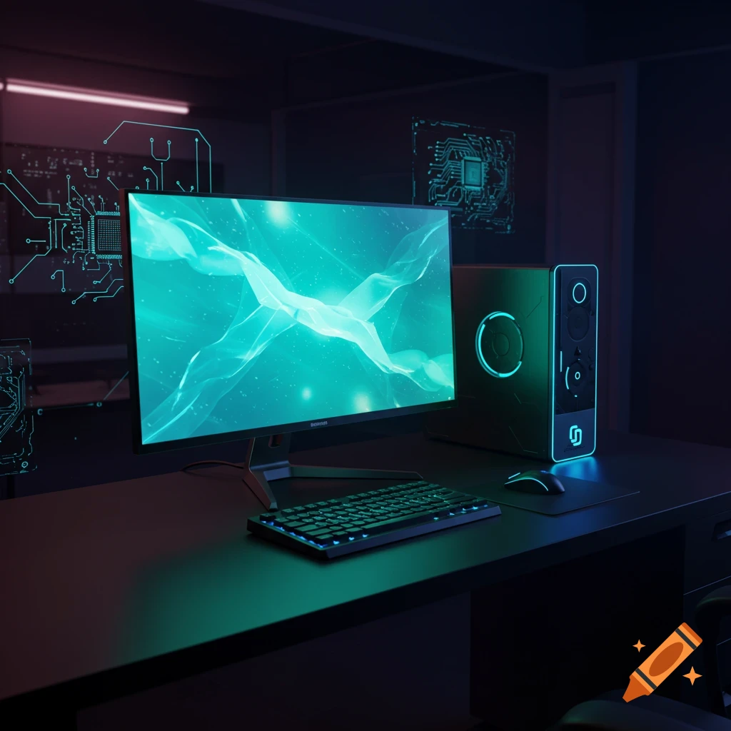 Desktop Setup created on Craiyon