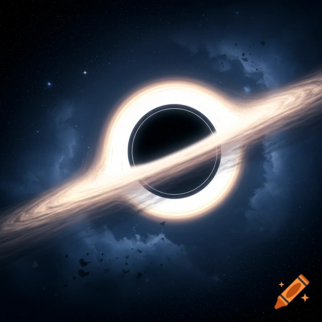 A glowing red and purple swirling energy vortex around a central black ...