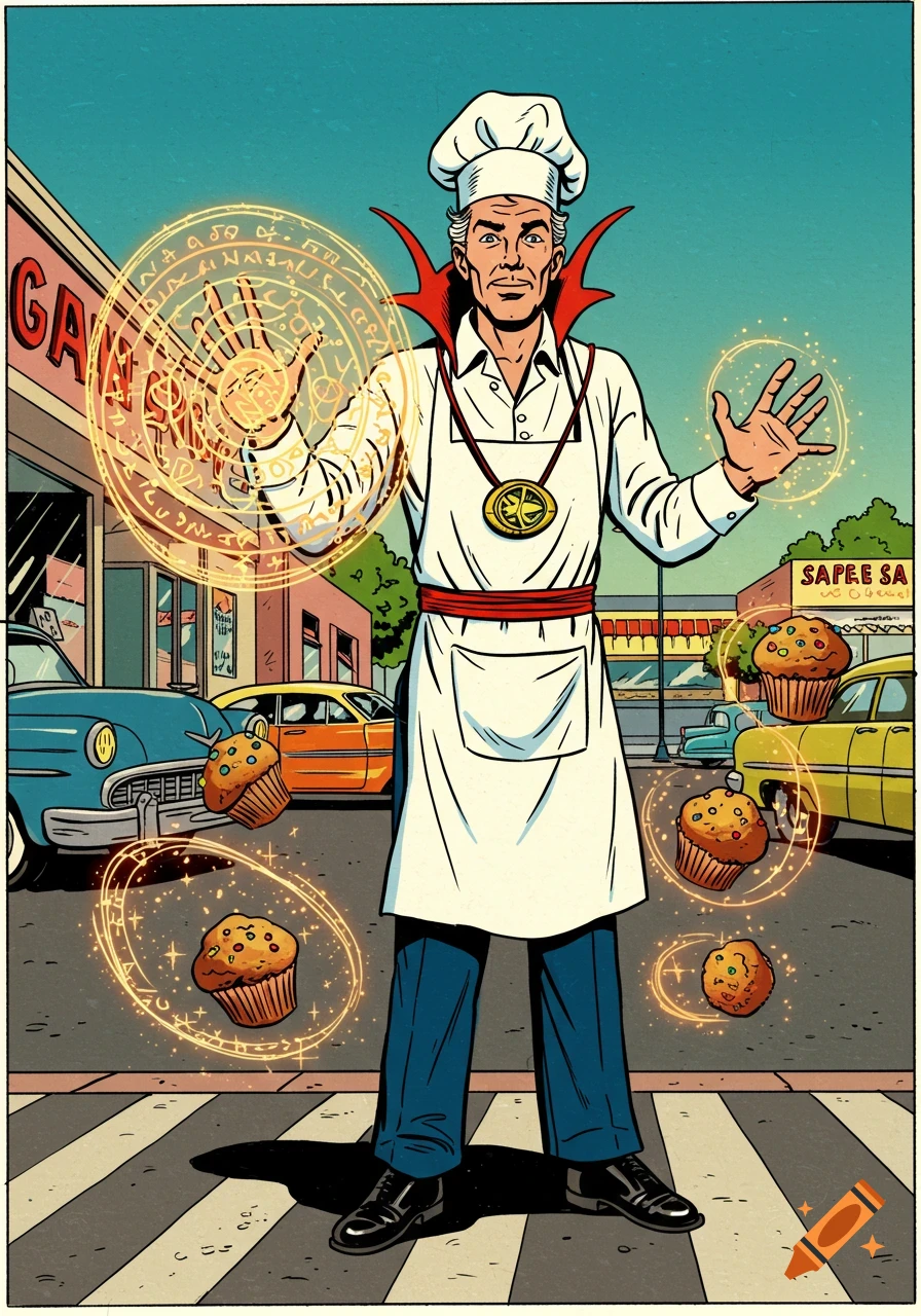 A cartoon superhero with a teal suit and yellow cape, labeled "ATP ...