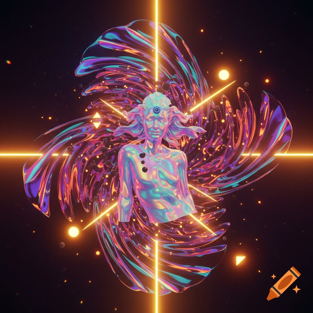 Black and white abstract marble statue of a multi-limbed figure with ...