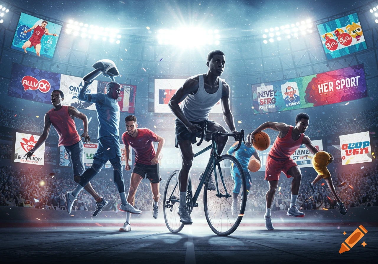 Cartoon illustration of various Paralympics athletes in action for ...