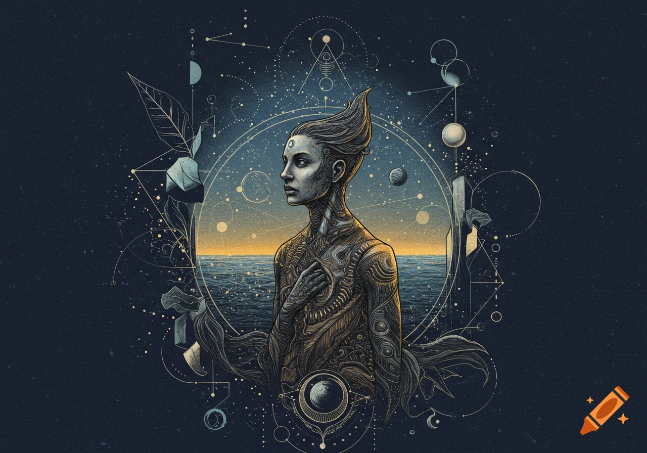 A mysterious robed figure with a black mask and glowing white eyes ...