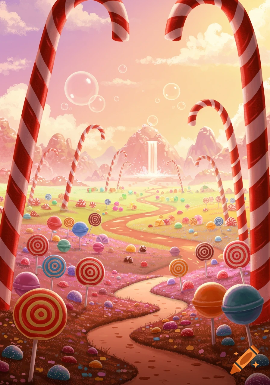 A cute, round, pink and white candy creature with frosting hair holds a ...