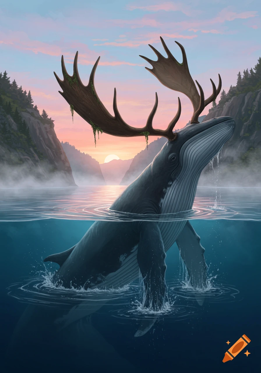 A photorealistic close-up of a killer whale's head and dorsal fin ...