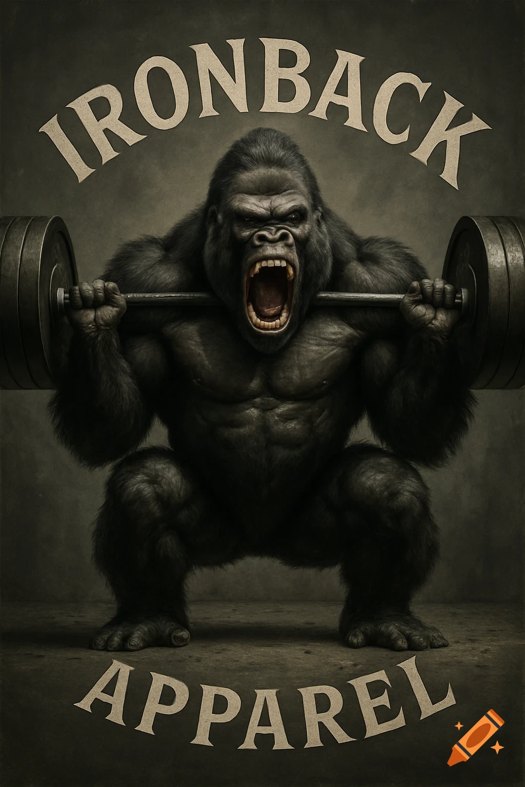 A hyper-realistic illustration of a powerful silverback gorilla in a ...