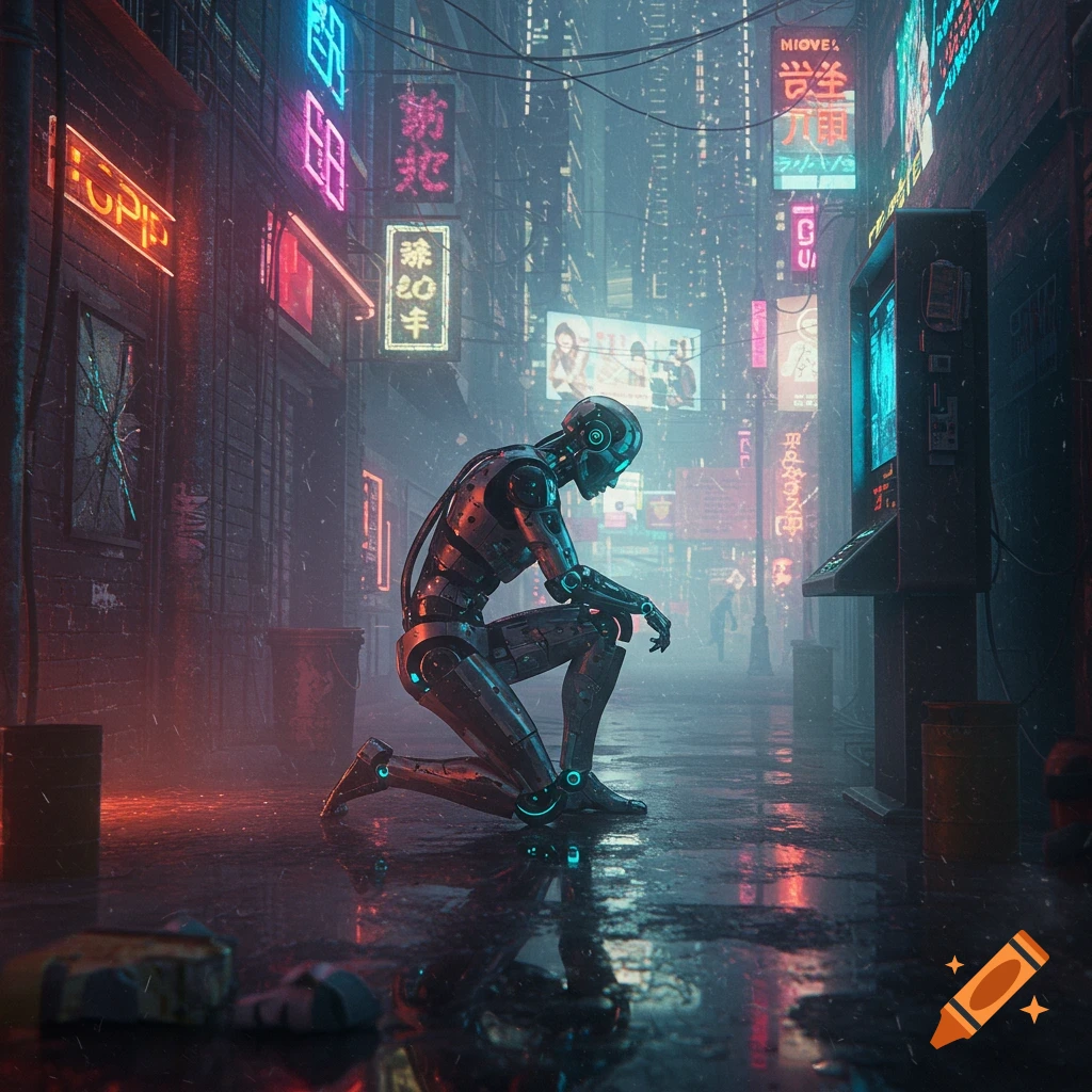 David+cyberpunk created on Craiyon