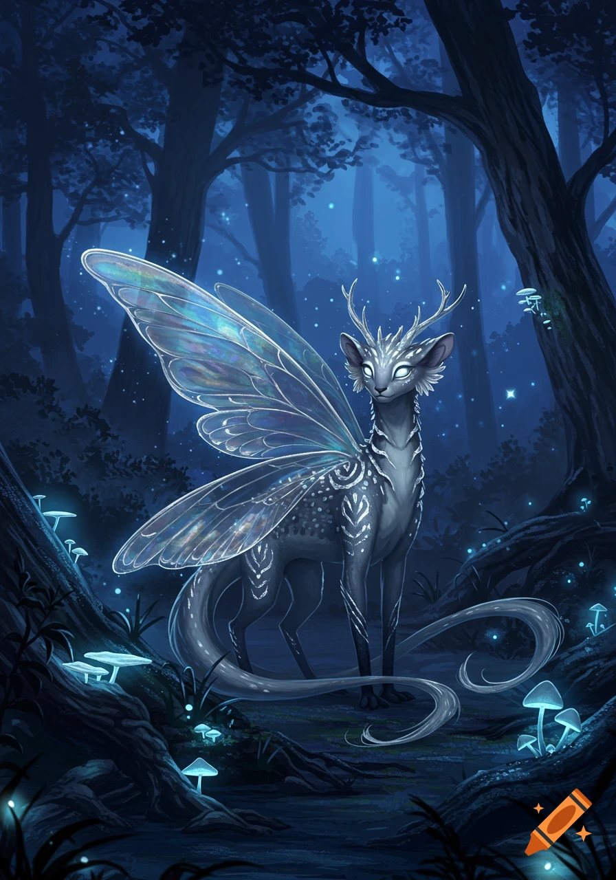 A dark moth-humanoid creature with blade-like claws and glowing eyes ...