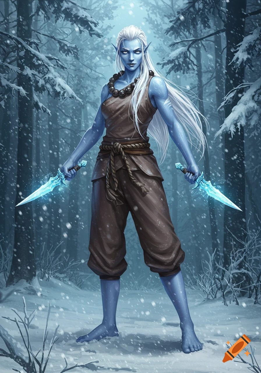 Anime-style character with white hair, blue eyes, and a black suit with ...