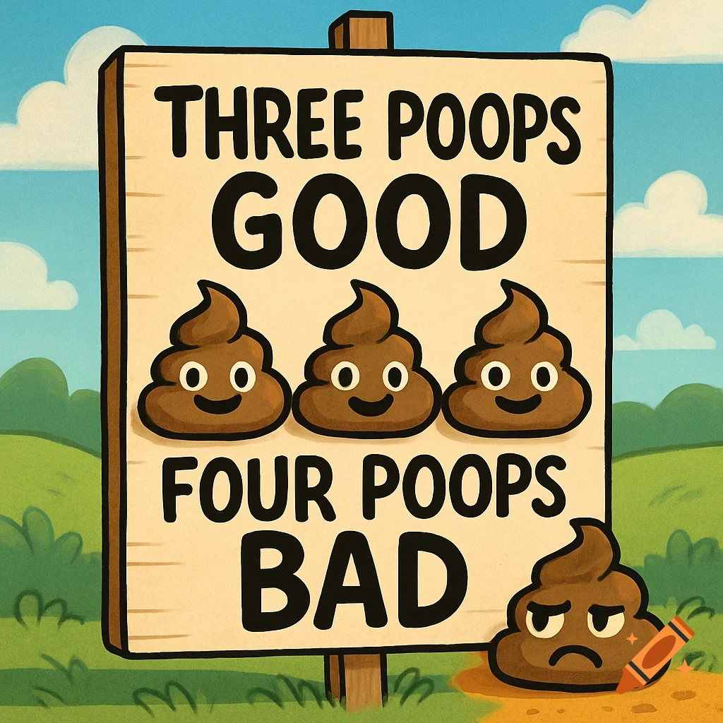 A stack of three brown cartoon poop emojis, the bottom one smiling, the ...