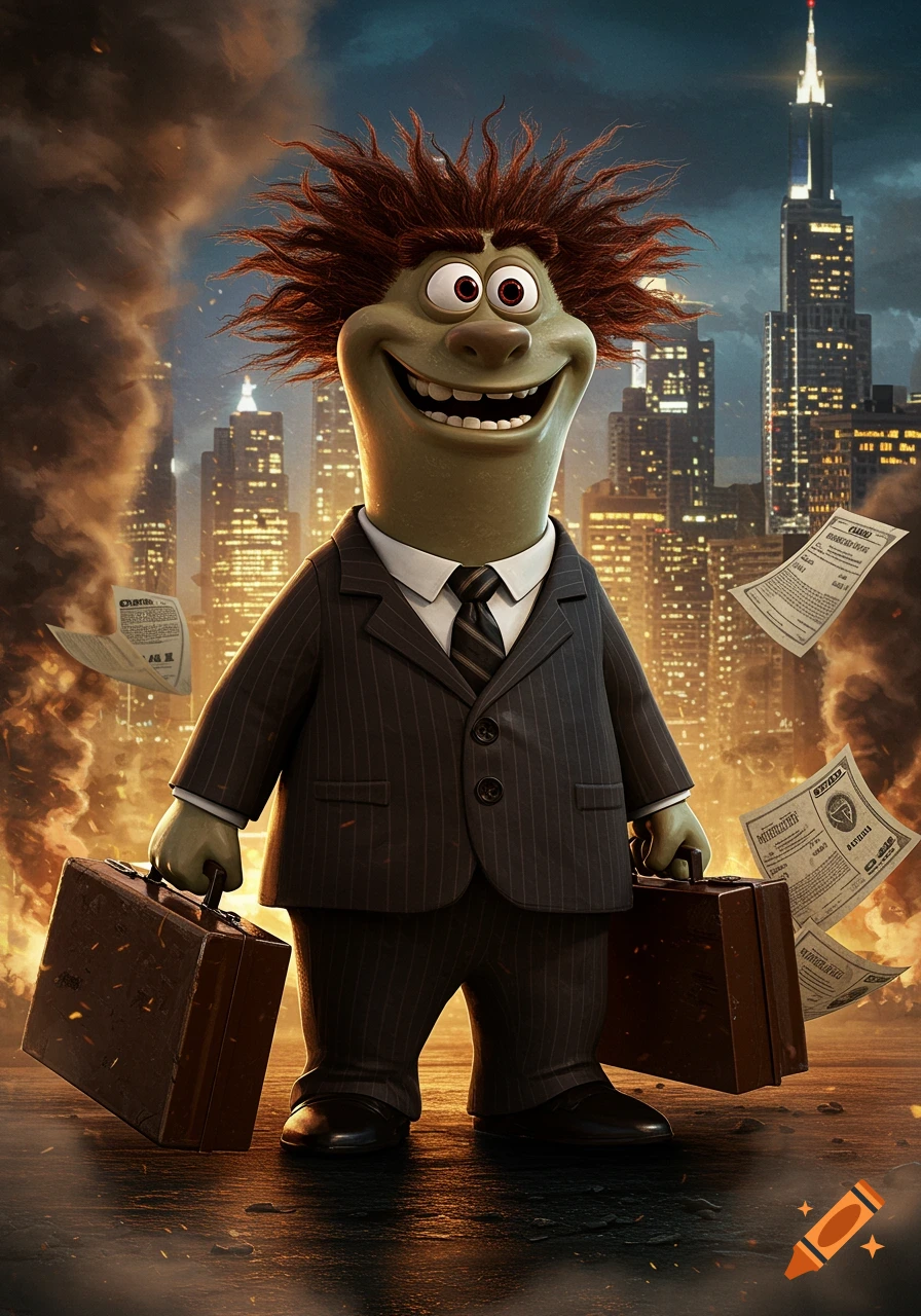 Beaker from the Muppets, with wild orange hair and glasses, looks ...