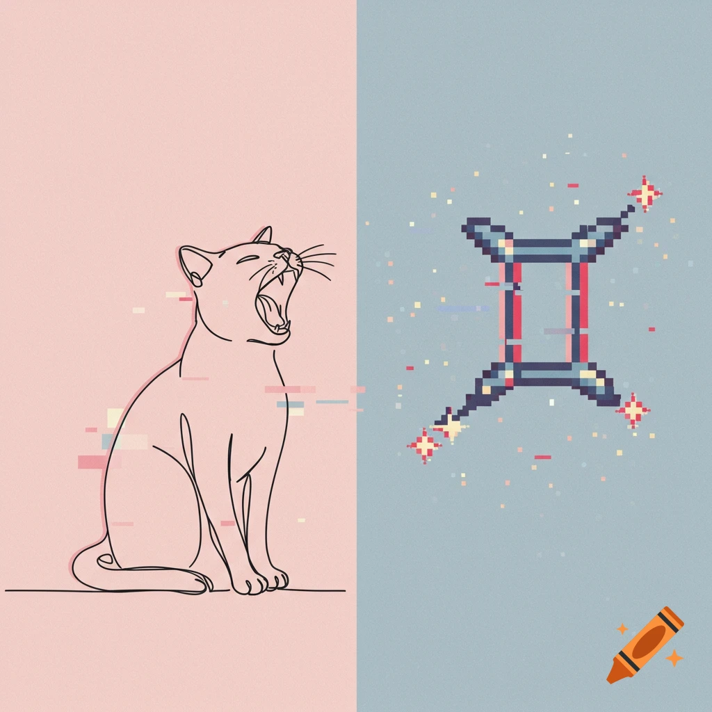 Pixel Art Siamese Cat created on Craiyon