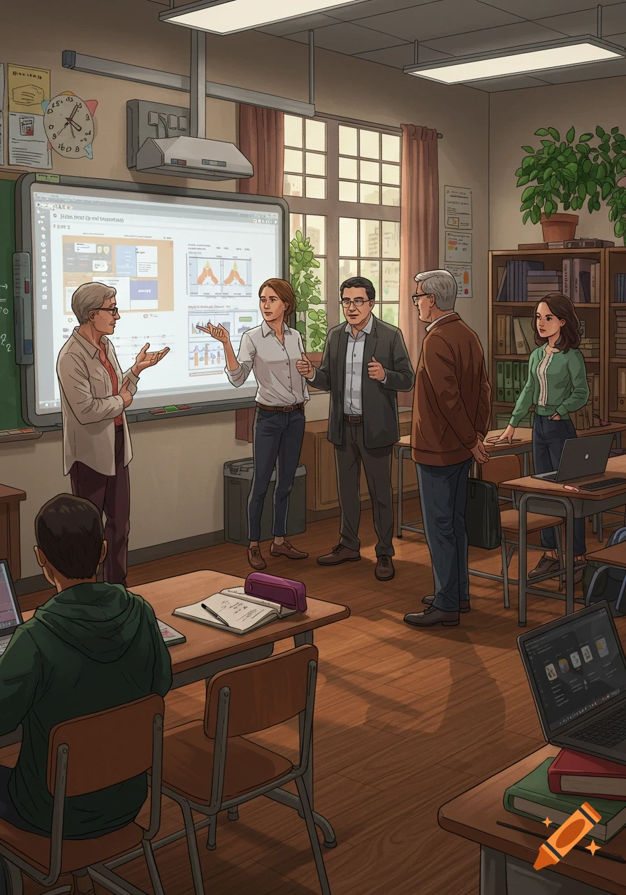 A red-haired boy with freckles smiles while using a computer in a sunny ...