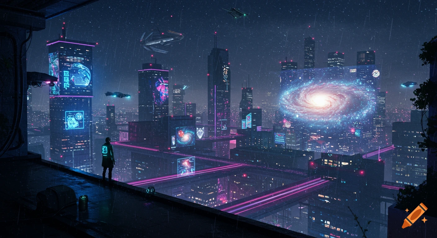 A vibrant vaporwave-style image of a tropical island, possibly Guam ...