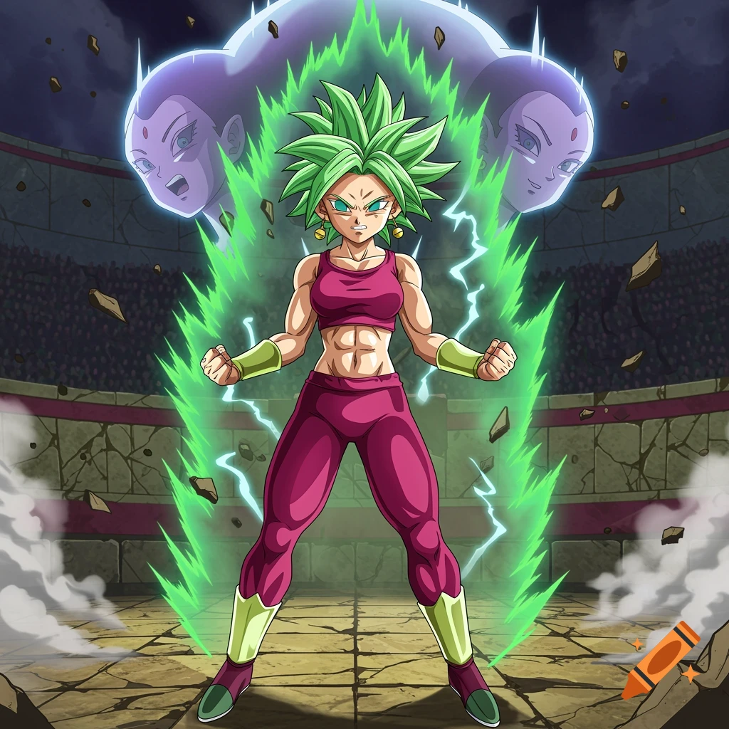 Jiren fighting Tengen Uzui in a dynamic pose. on Craiyon