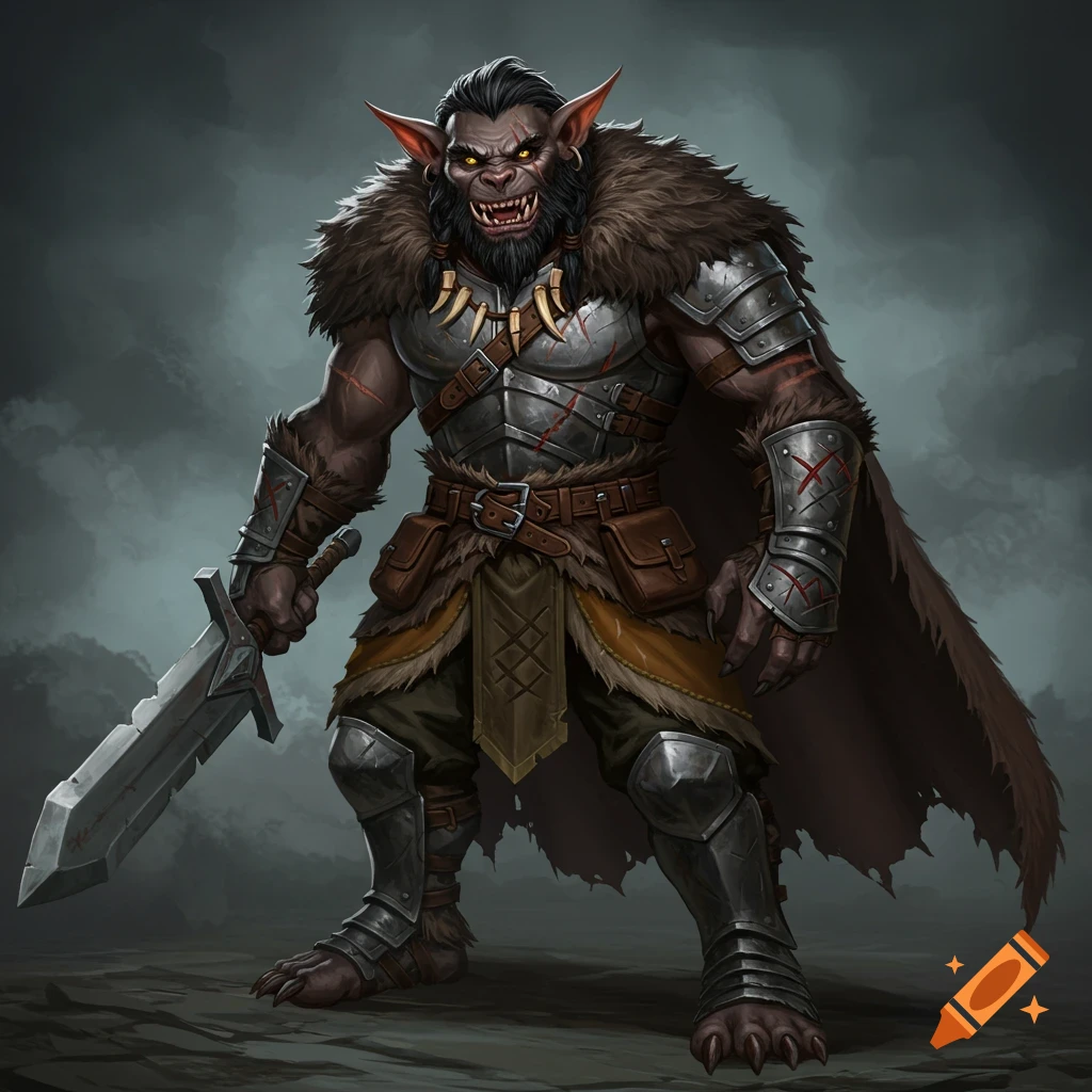 Illustration of a Kobold barbarian on Craiyon