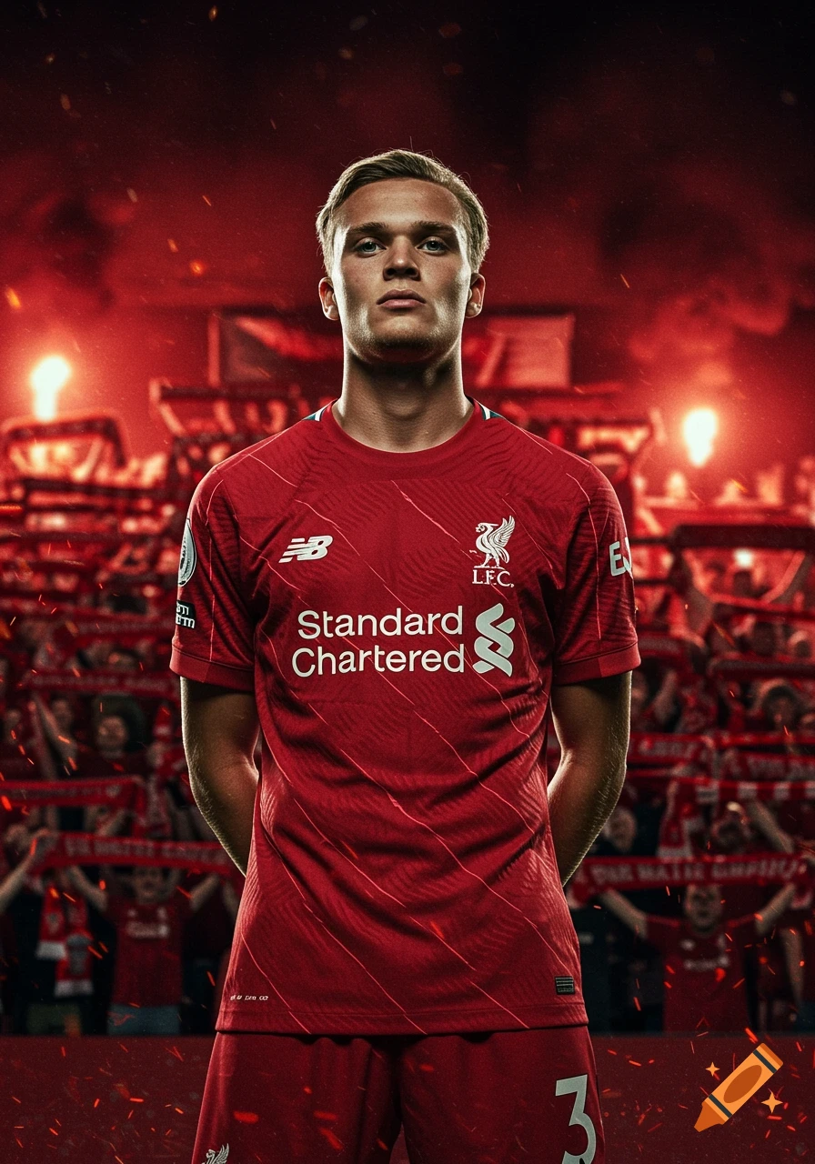 A happy woman soccer player in a red and white jersey carries a player ...