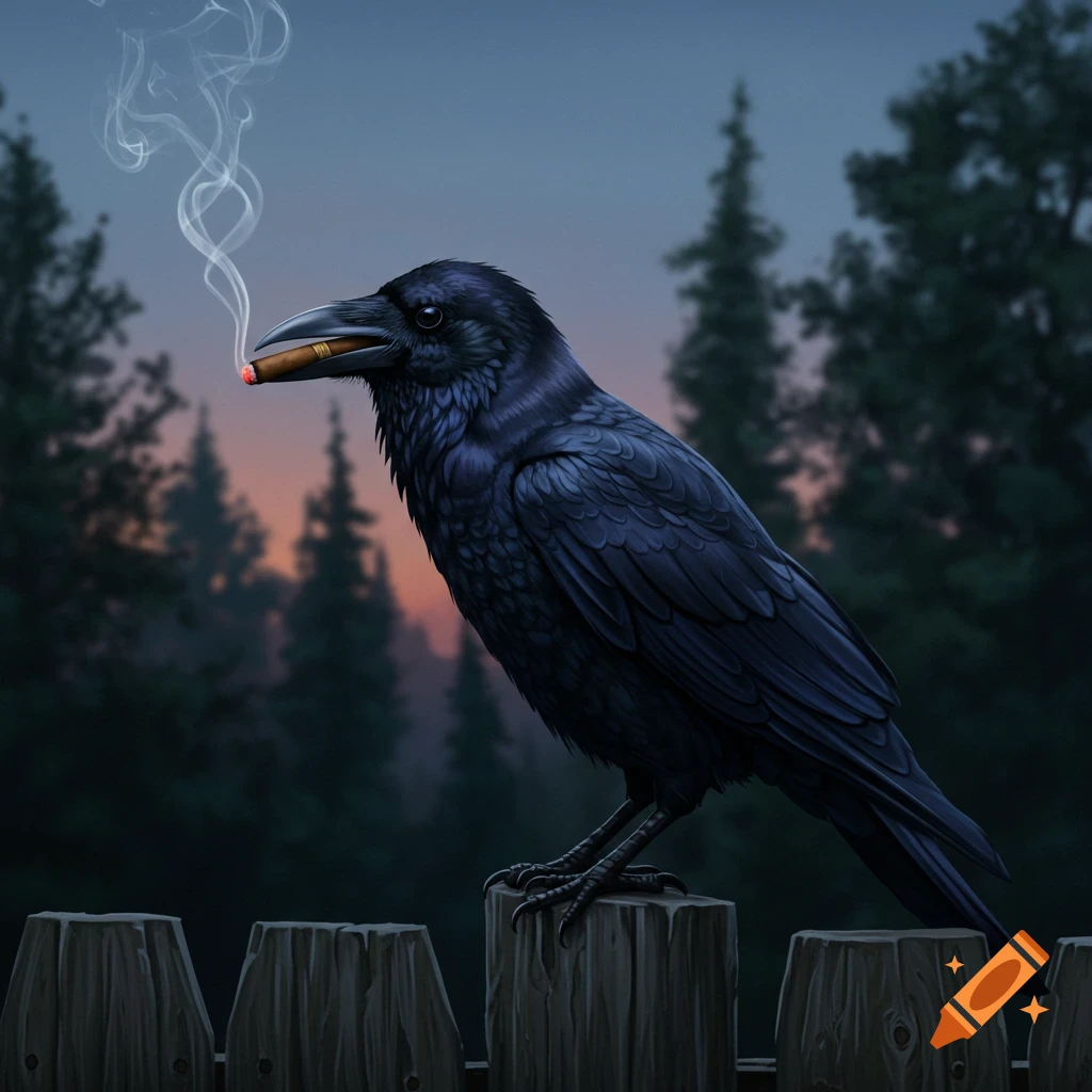 A black crow wearing red and white striped Christmas socks perches on a ...