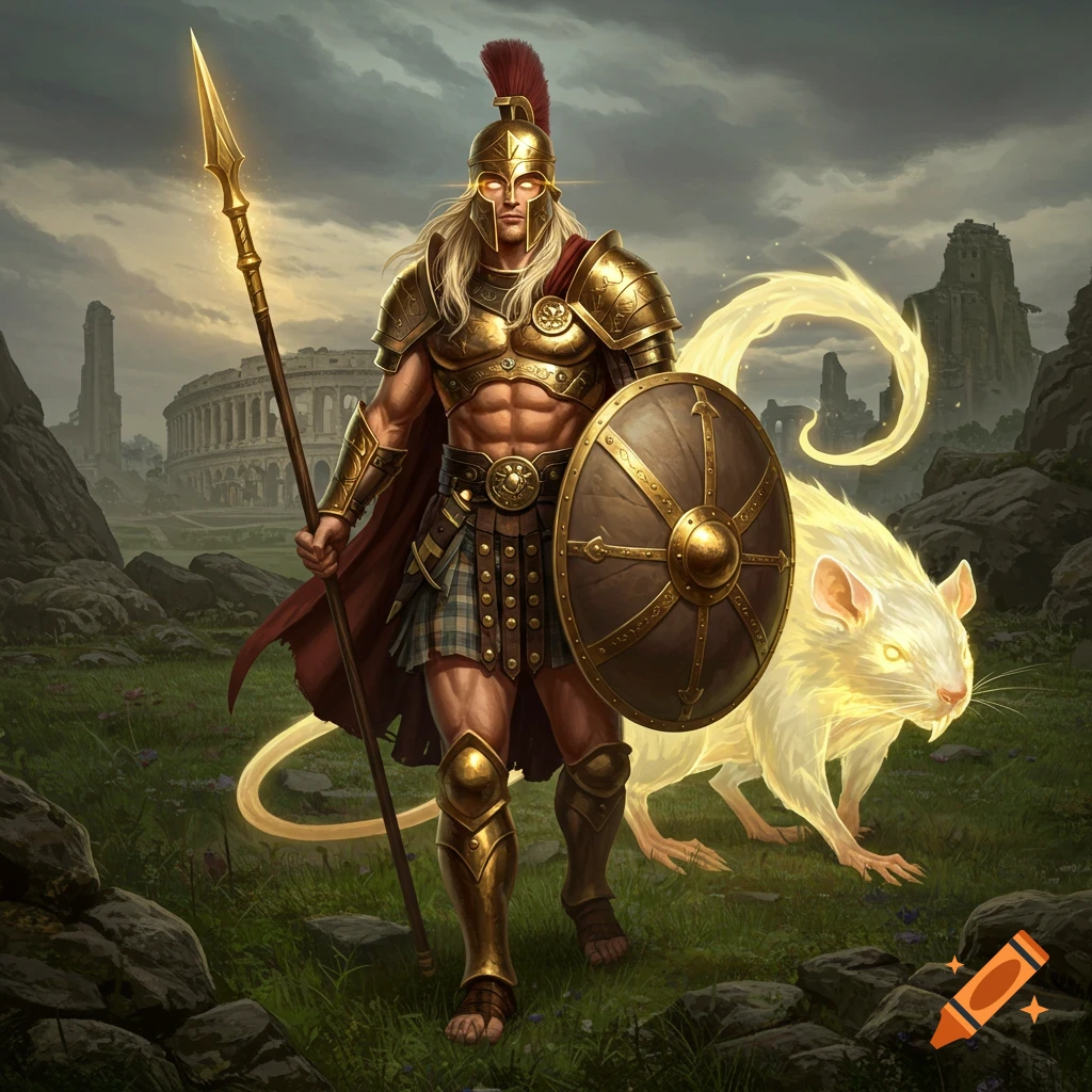 Epic fantasy art of a golden armored warrior with glowing eyes and ...